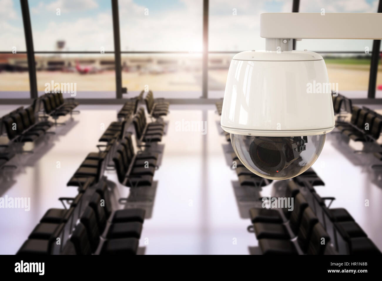 3d rendering cctv camera or security camera in airport terminal Stock ...