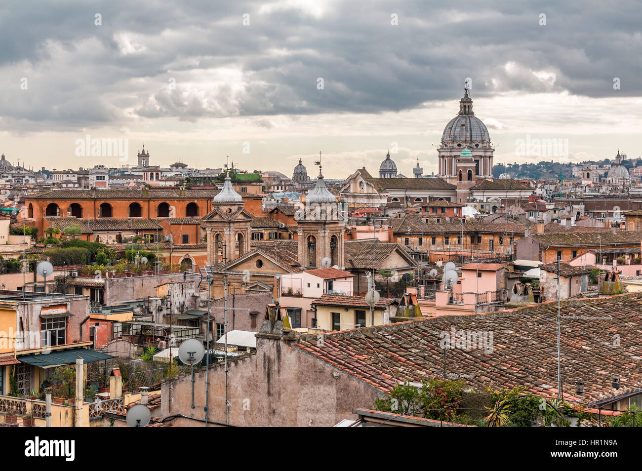 landscape of Rome with cloudy sky Stock Photo - Alamy