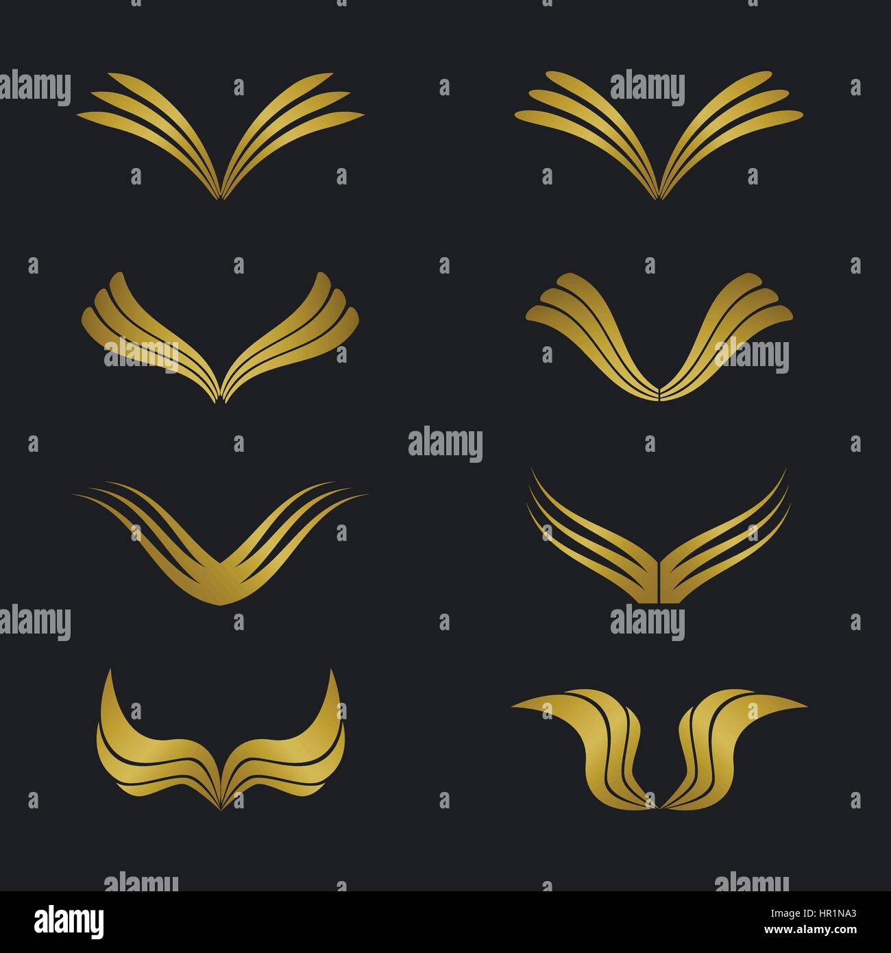 Gold feather set Stock Vector Images - Alamy