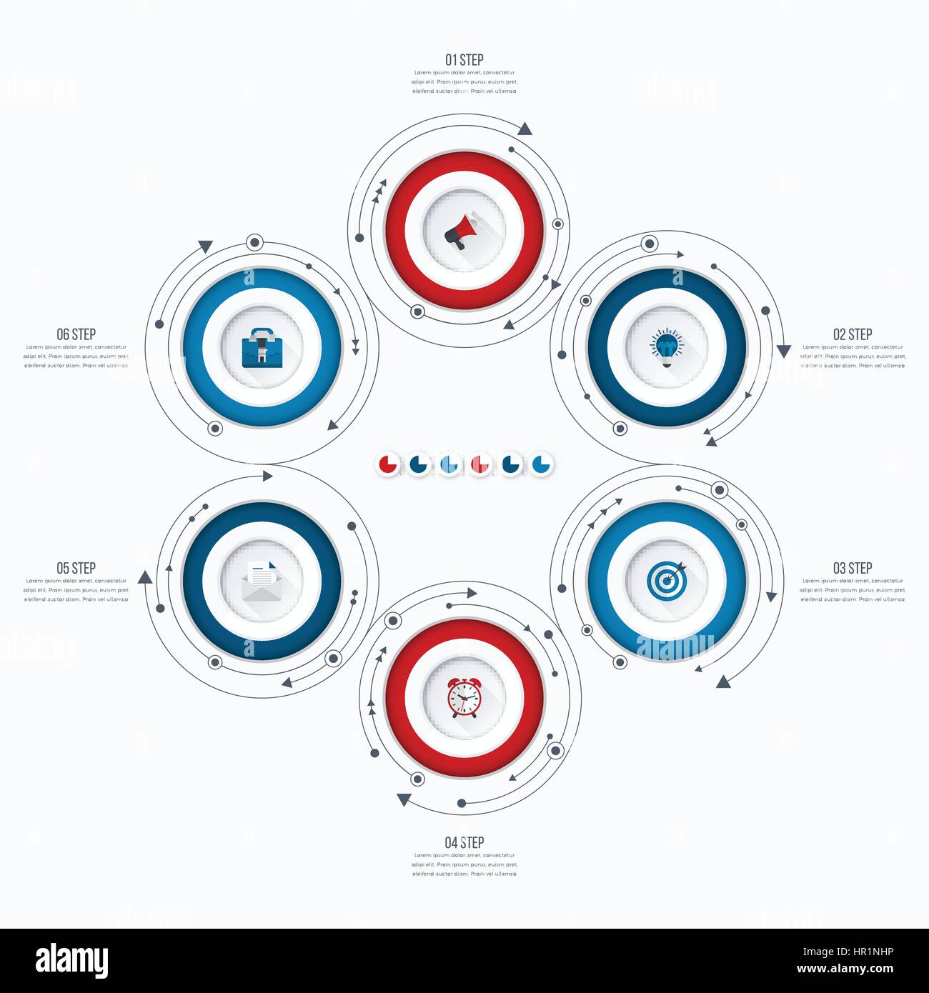 Infographics template 6 options with circle Stock Vector Image & Art ...