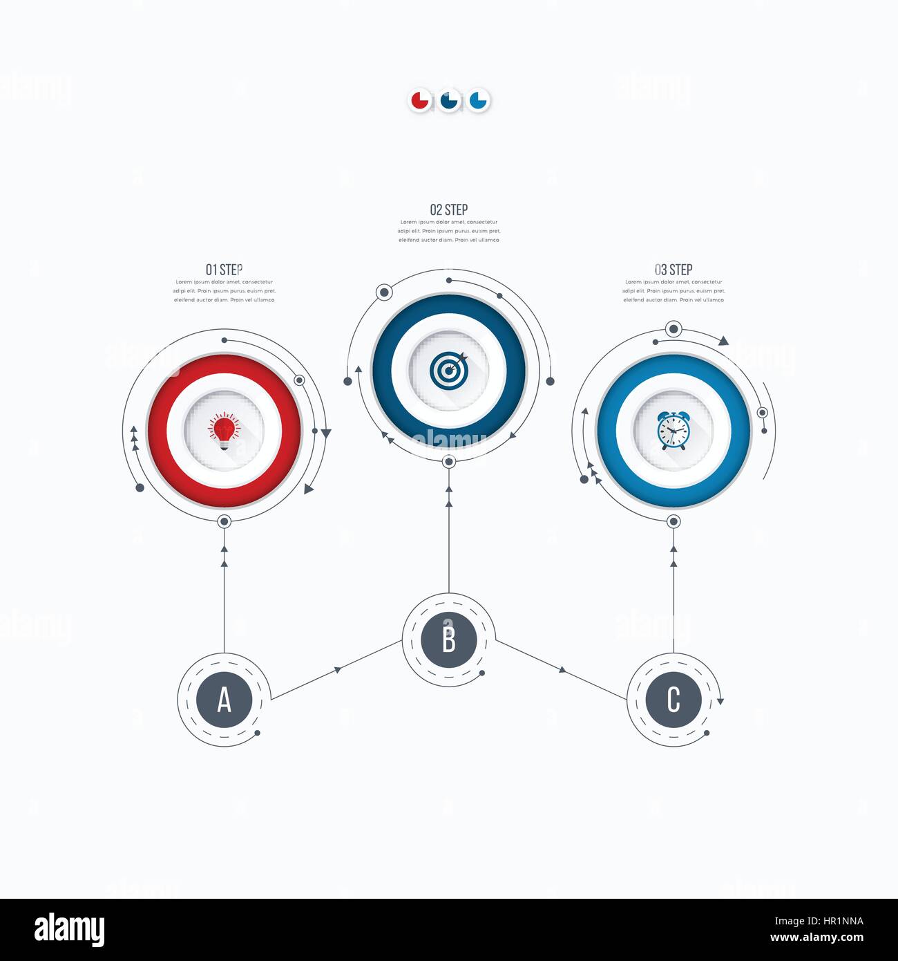Infographics template 3 options with circle Stock Vector Image & Art ...