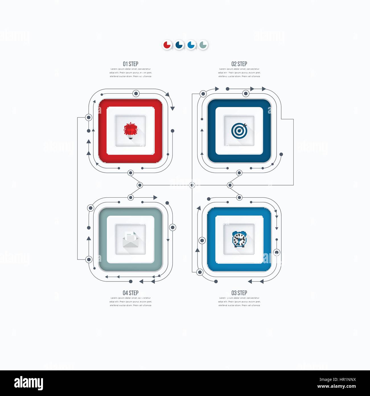 Infographics template four options with square Stock Vector Image & Art ...