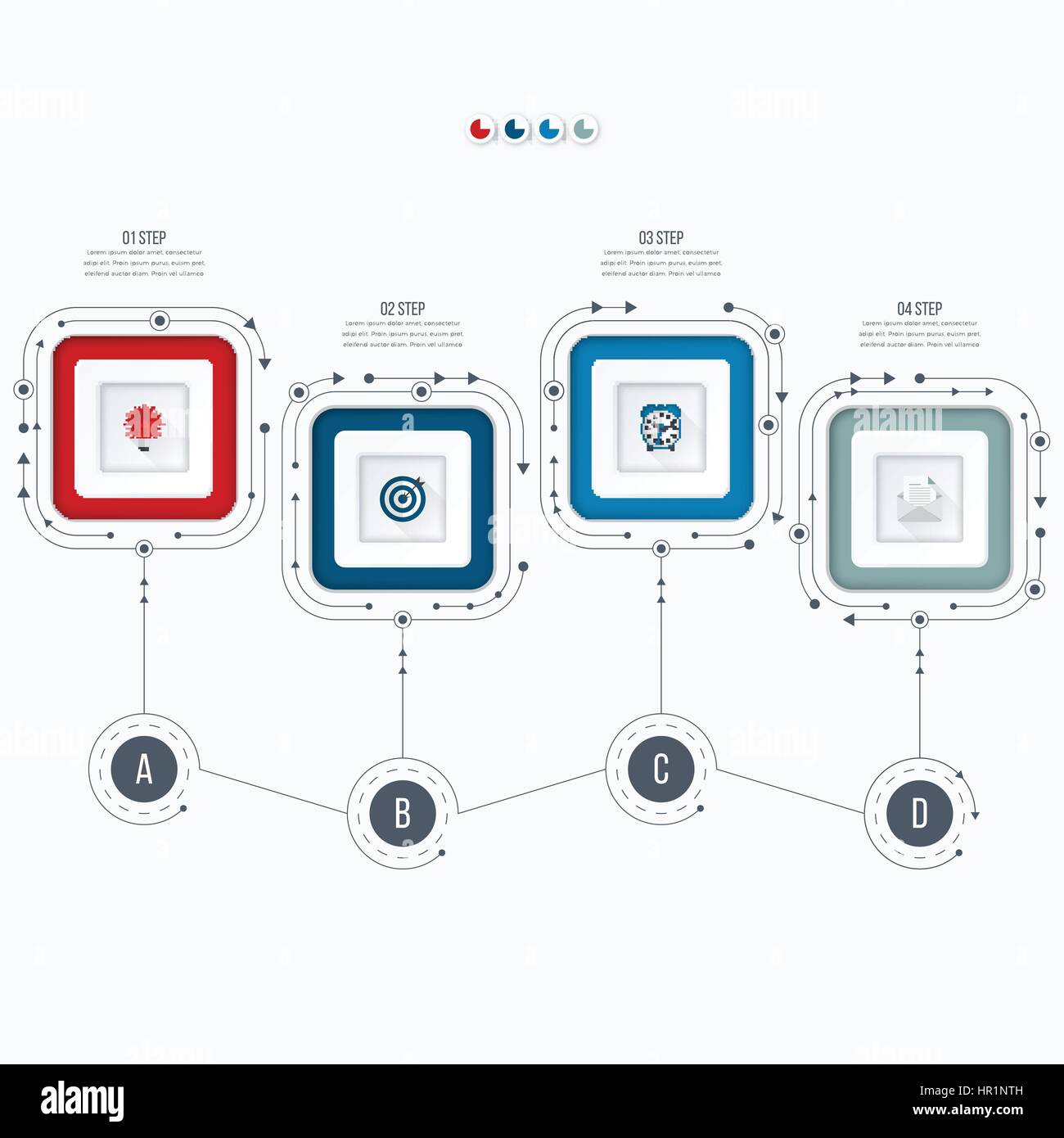 Infographics template four options with square Stock Vector Image & Art ...