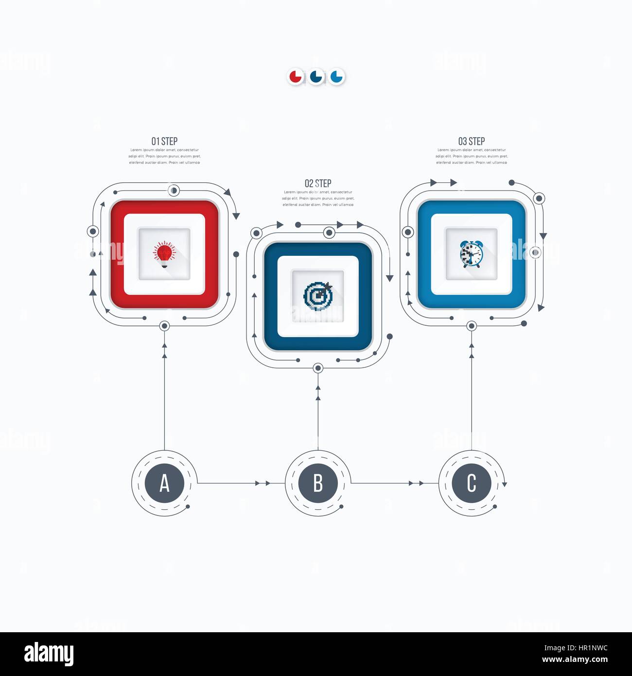 Infographics template 3 options with square Stock Vector Image & Art ...