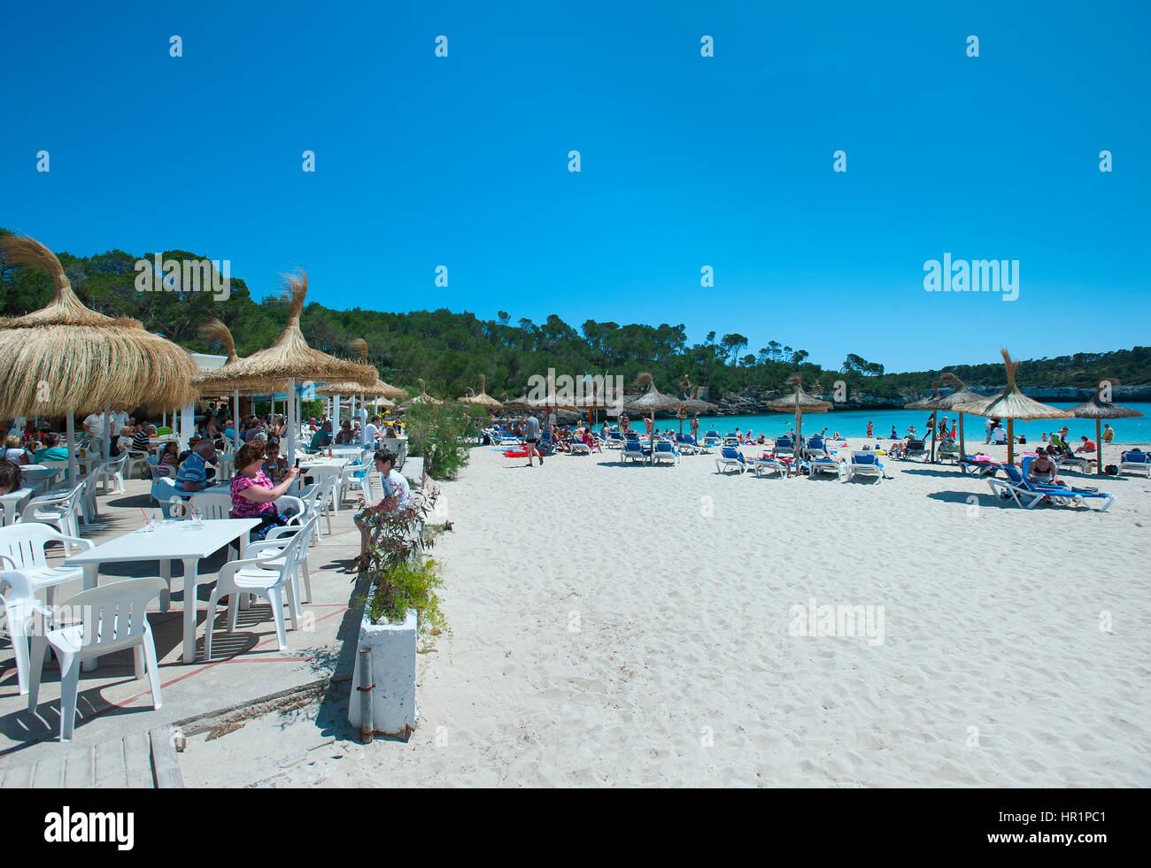 Beach Bar, Cala Mondrago, Mallorca, Baleares, Spain Stock Photo - Alamy