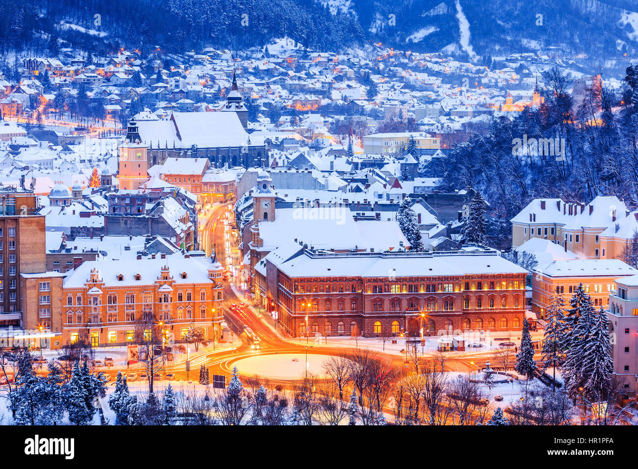 Brasov, Romania. Old town during the winter Stock Photo - Alamy