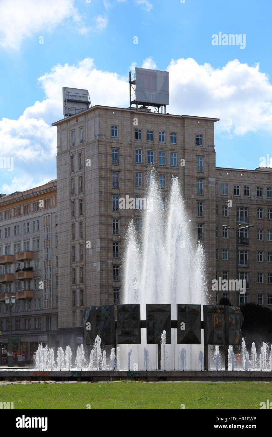 Berlin Strausberger square Karl Marx Allee Stock Photo - Alamy