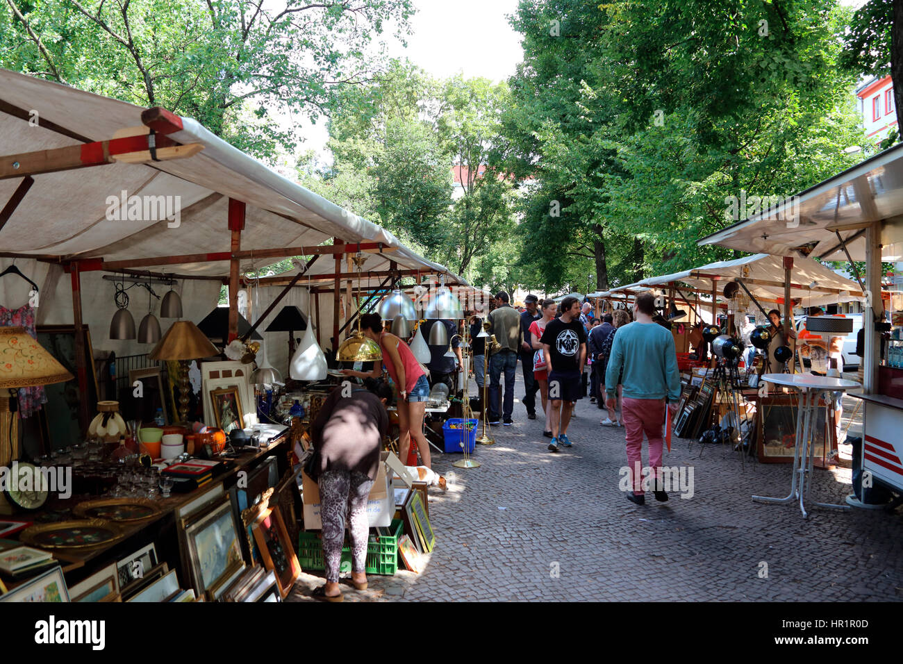 Berlin Boxhagener square flea market Stock Photo - Alamy