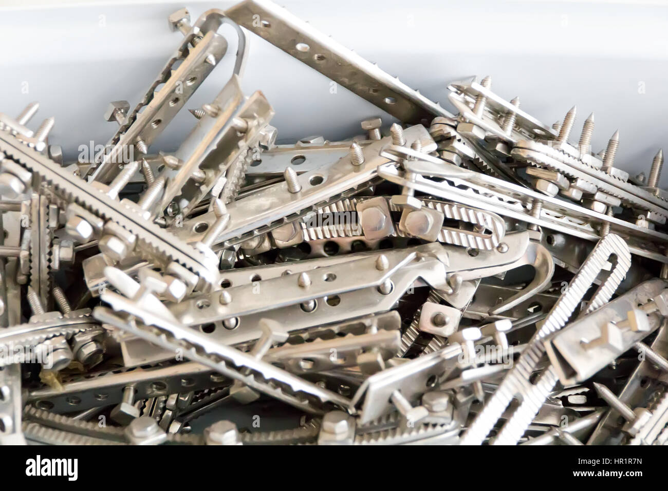 Photo of hospital traumatology equipment on white Stock Photo - Alamy