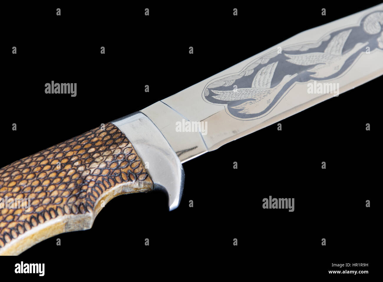 Photo of cold weapon on black background Stock Photo - Alamy