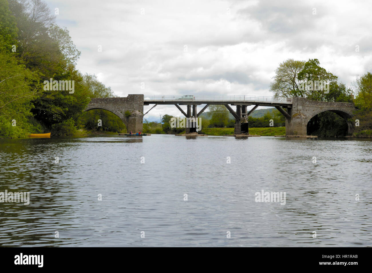 Whitney Toll Bridge from the River Wye Stock Photo - Alamy