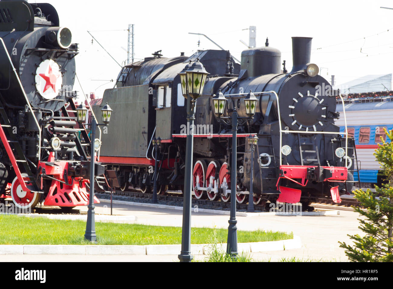 Photo of Russian rail road locomotive in Samara Stock Photo - Alamy