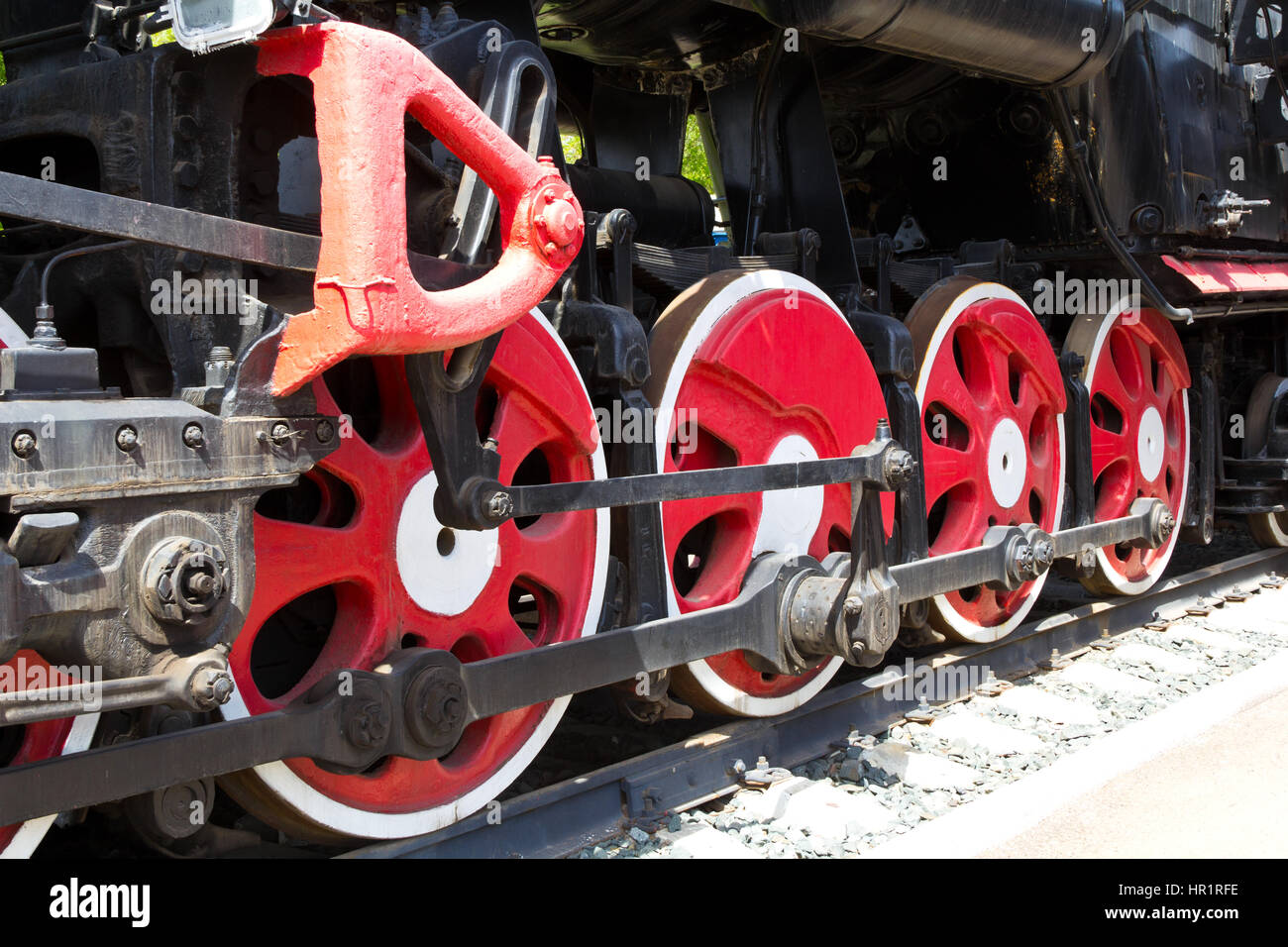 Antique style old train on rusty railway Stock Photo - Alamy