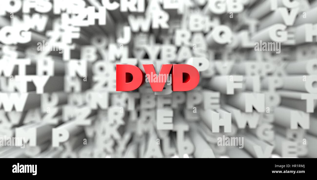 DVD - Red text on typography background - 3D rendered royalty free ...