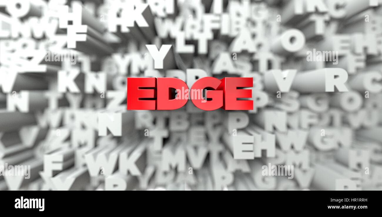 EDGE - Red text on typography background - 3D rendered royalty free ...