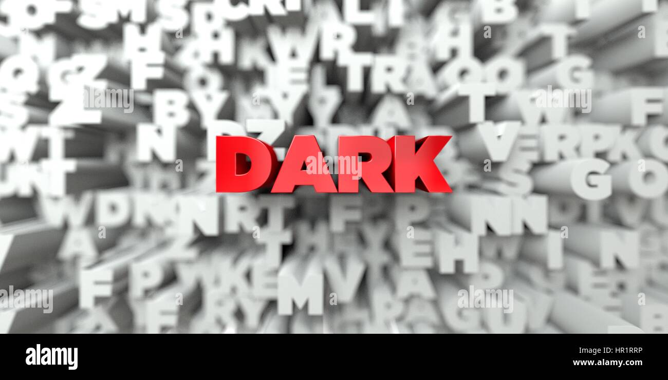 DARK - Red text on typography background - 3D rendered royalty free ...
