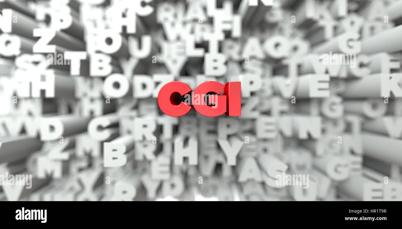 CGI - Red text on typography background - 3D rendered royalty free ...