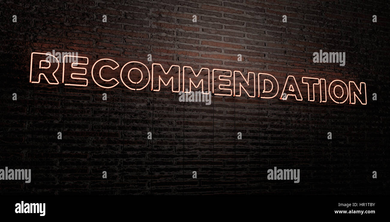 RECOMMENDATION -Realistic Neon Sign on Brick Wall background - 3D ...