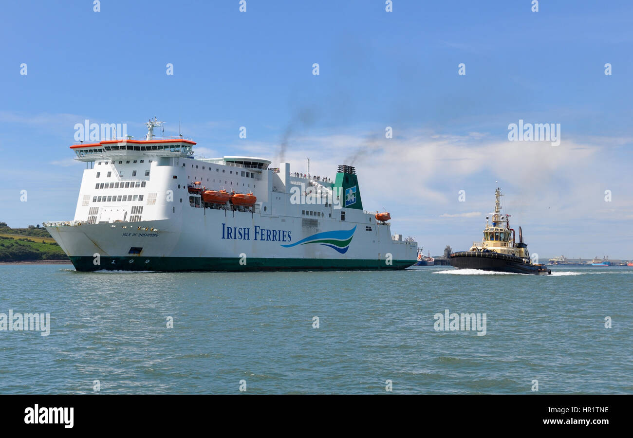 Isle of Inishmore ferry approaching Pembroke Dock Passenger Terminal in ...