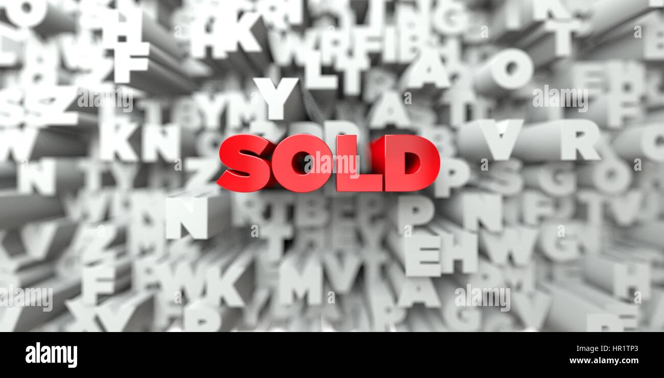 SOLD - Red text on typography background - 3D rendered royalty free ...