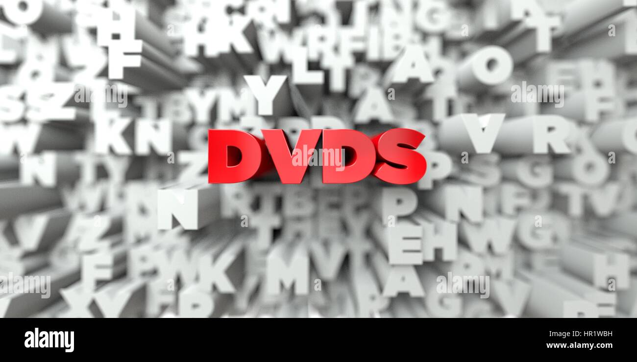 DVDS - Red text on typography background - 3D rendered royalty free ...