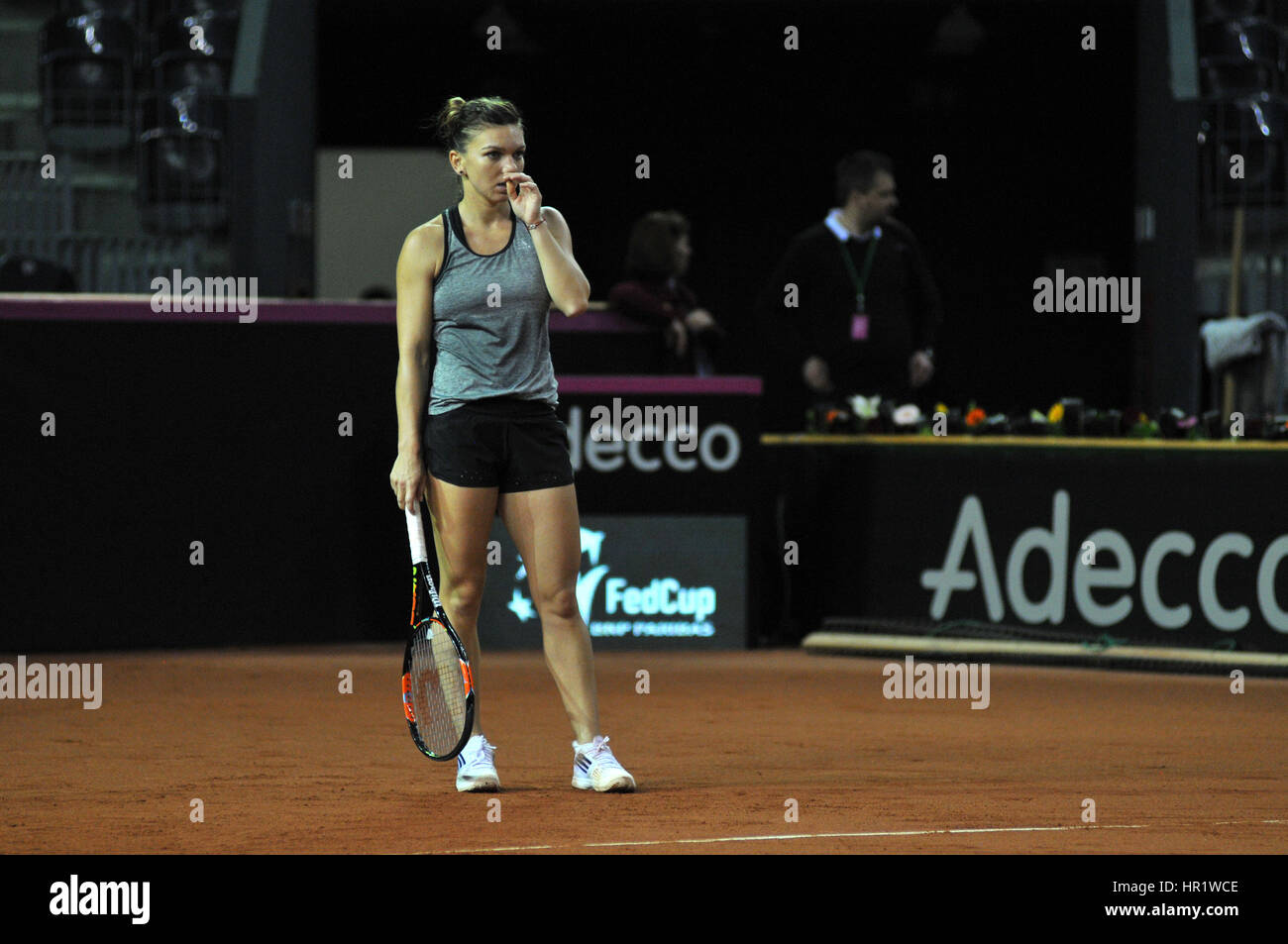 CLUJ-NAPOCA, ROMANIA - APRIL 15, 2016: Romanian tennis player Simona ...