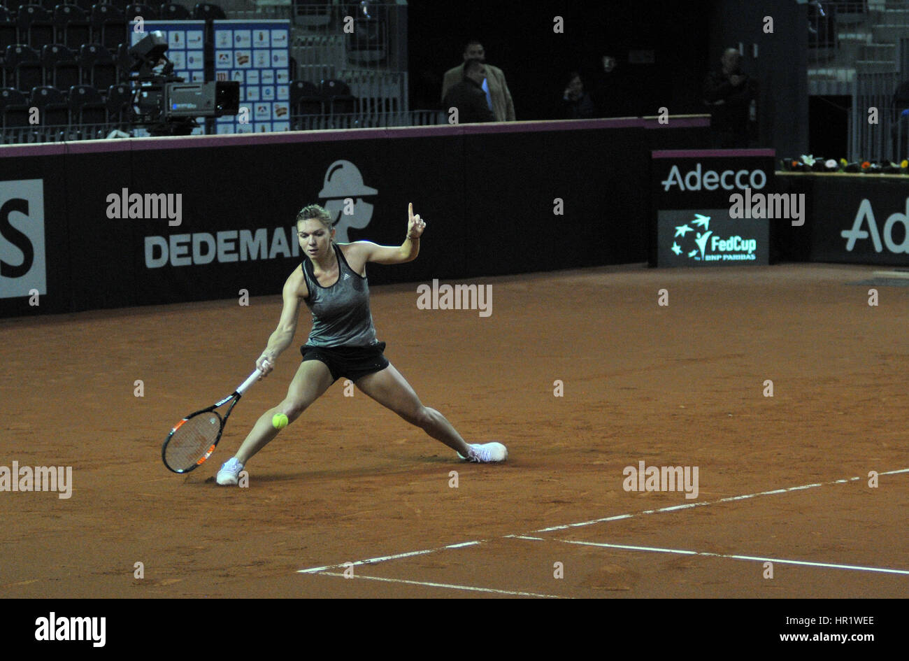 CLUJ-NAPOCA, ROMANIA - APRIL 15, 2016: Romanian tennis player Simona ...