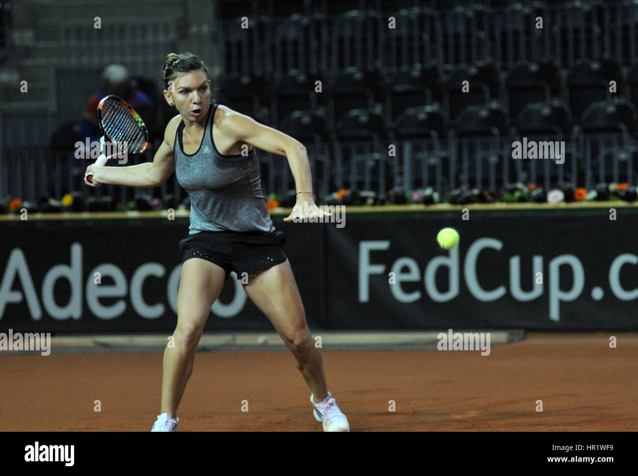 CLUJ-NAPOCA, ROMANIA - APRIL 15, 2016: Romanian tennis player Simona ...