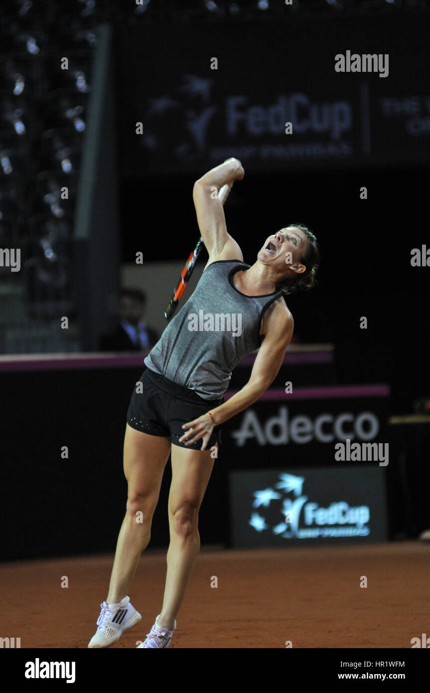 CLUJ-NAPOCA, ROMANIA - APRIL 15, 2016: Romanian tennis player Simona ...