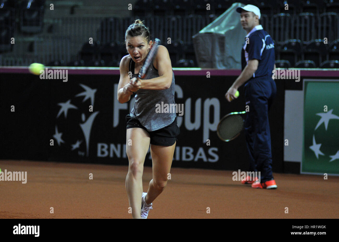 CLUJ-NAPOCA, ROMANIA - APRIL 15, 2016: Romanian tennis player Simona ...