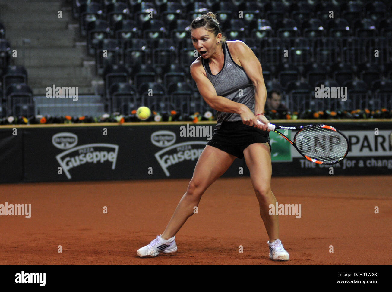 CLUJ-NAPOCA, ROMANIA - APRIL 15, 2016: Romanian tennis player Simona ...