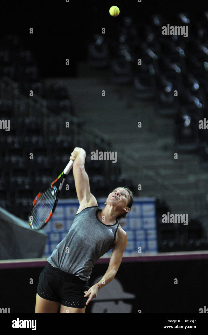 CLUJ-NAPOCA, ROMANIA - APRIL 15, 2016: Romanian tennis player Simona ...