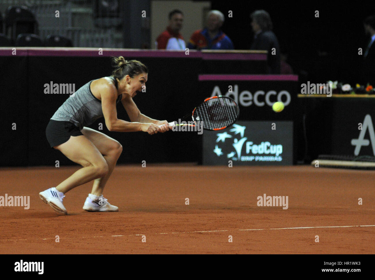CLUJ-NAPOCA, ROMANIA - APRIL 15, 2016: Romanian tennis player Simona ...