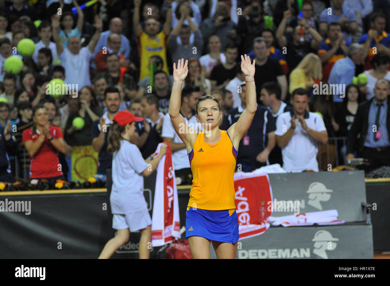 CLUJ-NAPOCA, ROMANIA - APRIL 16, 2016: Romanian tennis player Simona ...