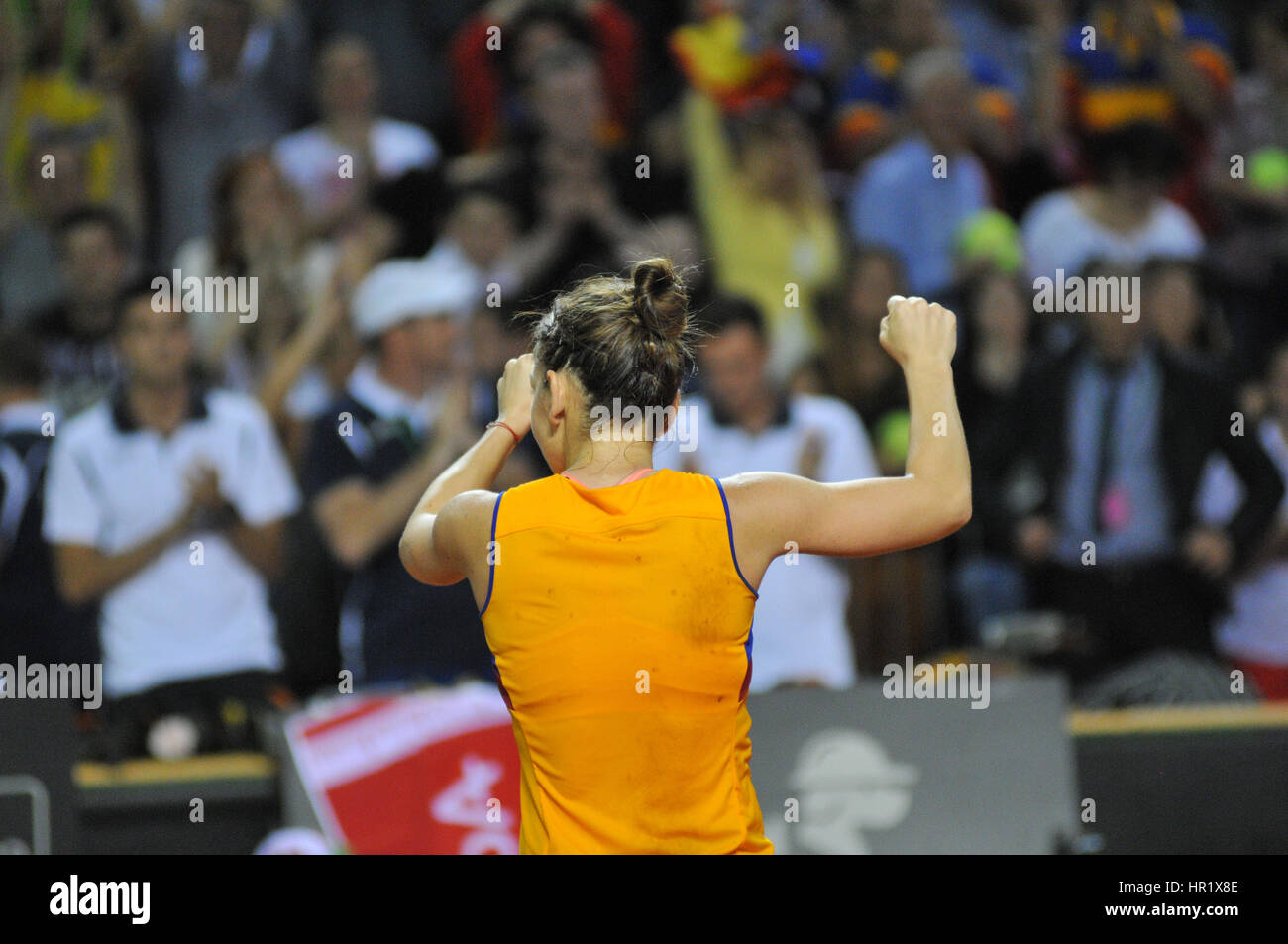 CLUJ-NAPOCA, ROMANIA - APRIL 16, 2016: Romanian tennis player Simona ...
