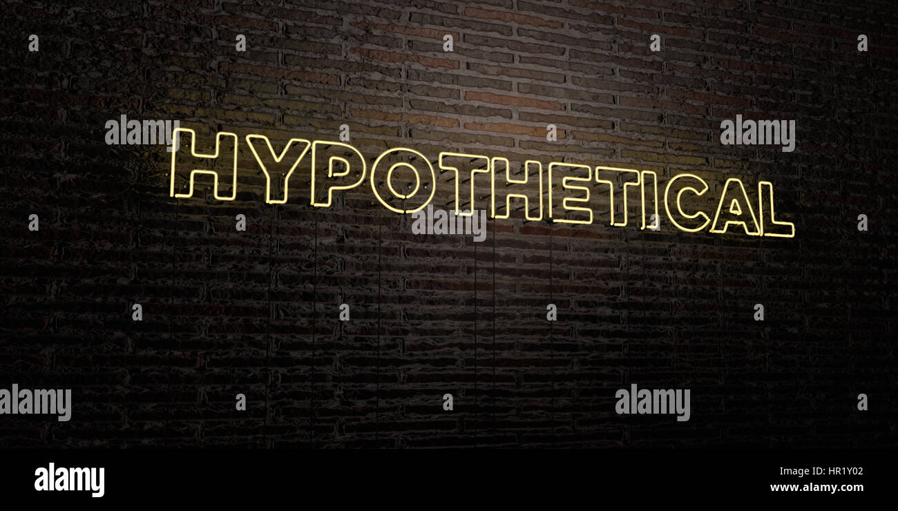 HYPOTHETICAL -Realistic Neon Sign on Brick Wall background - 3D ...