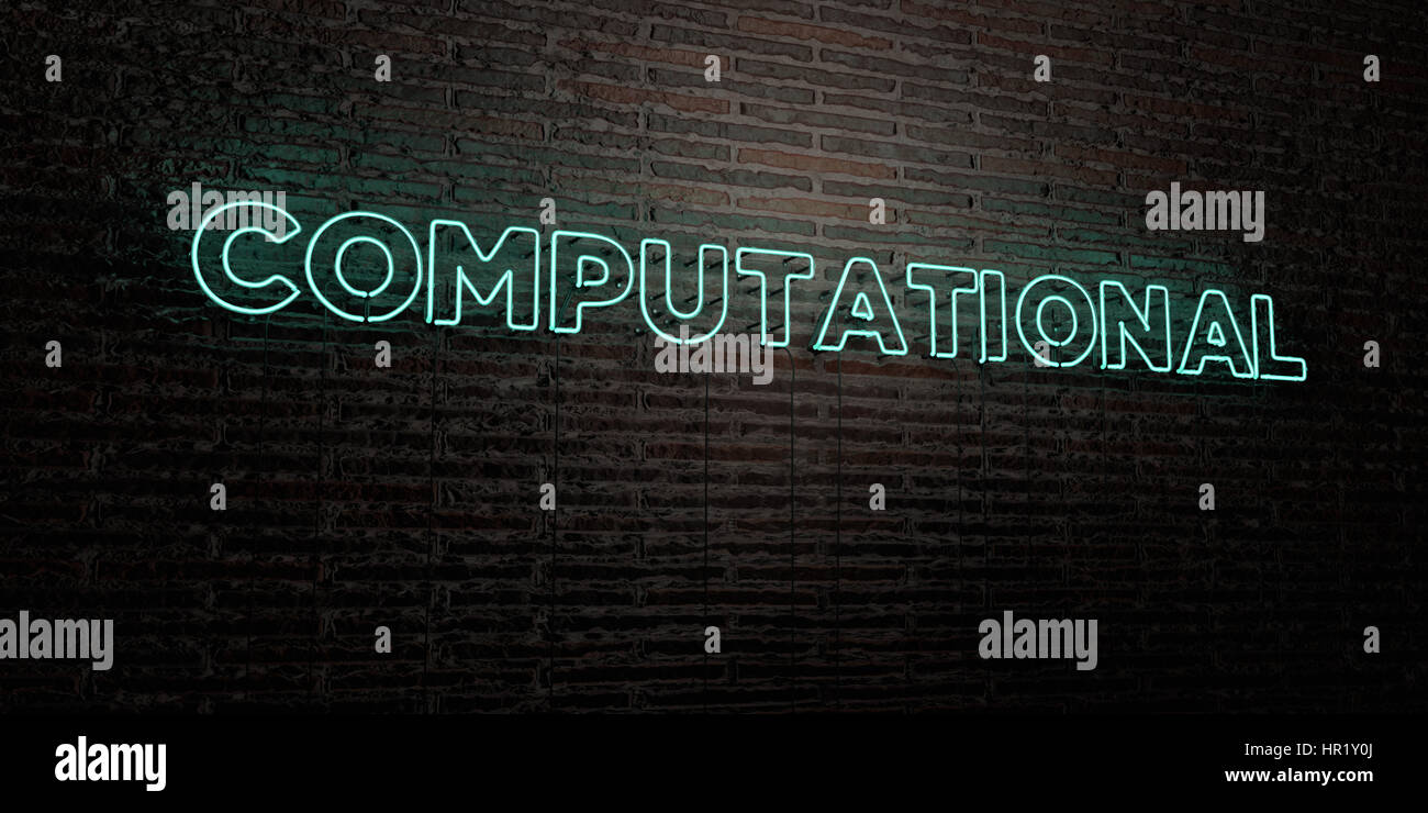 COMPUTATIONAL -Realistic Neon Sign on Brick Wall background - 3D ...