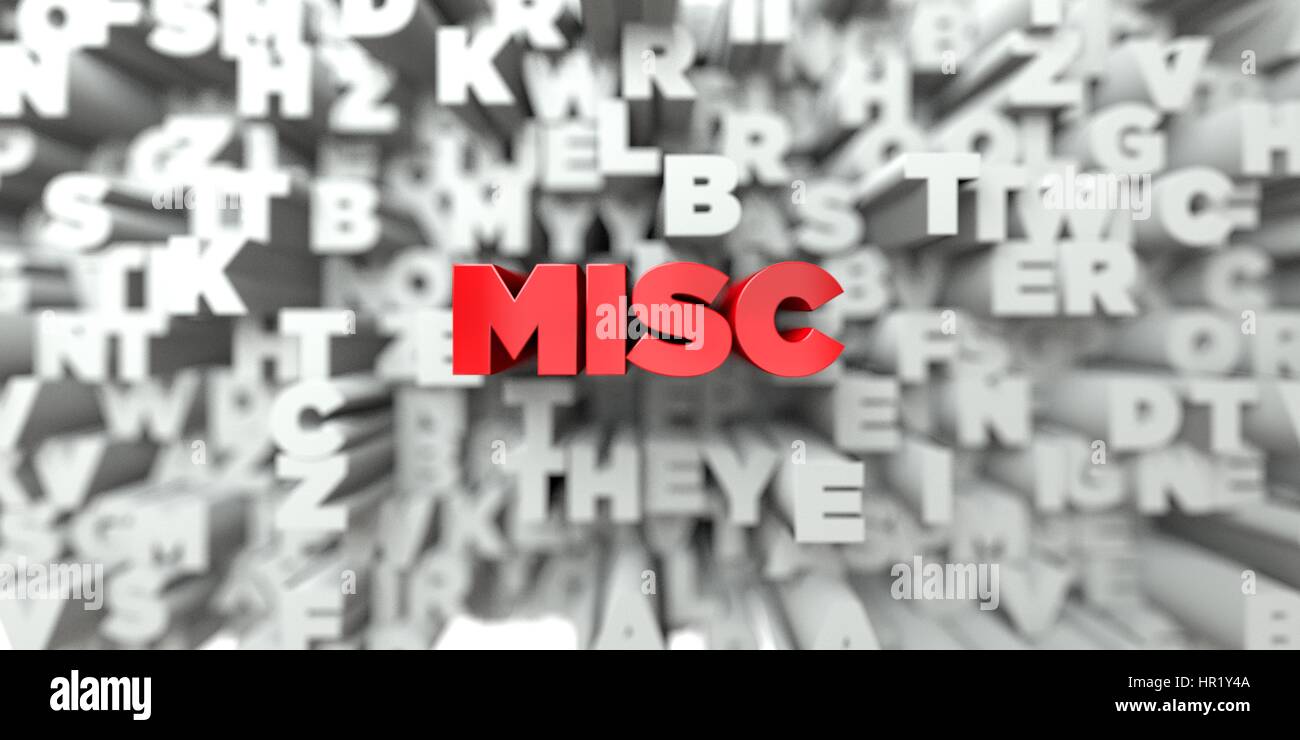 MISC - Red text on typography background - 3D rendered royalty free ...
