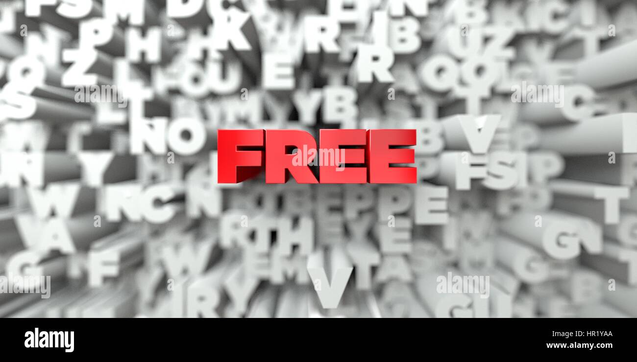 FREE - Red text on typography background - 3D rendered royalty free ...