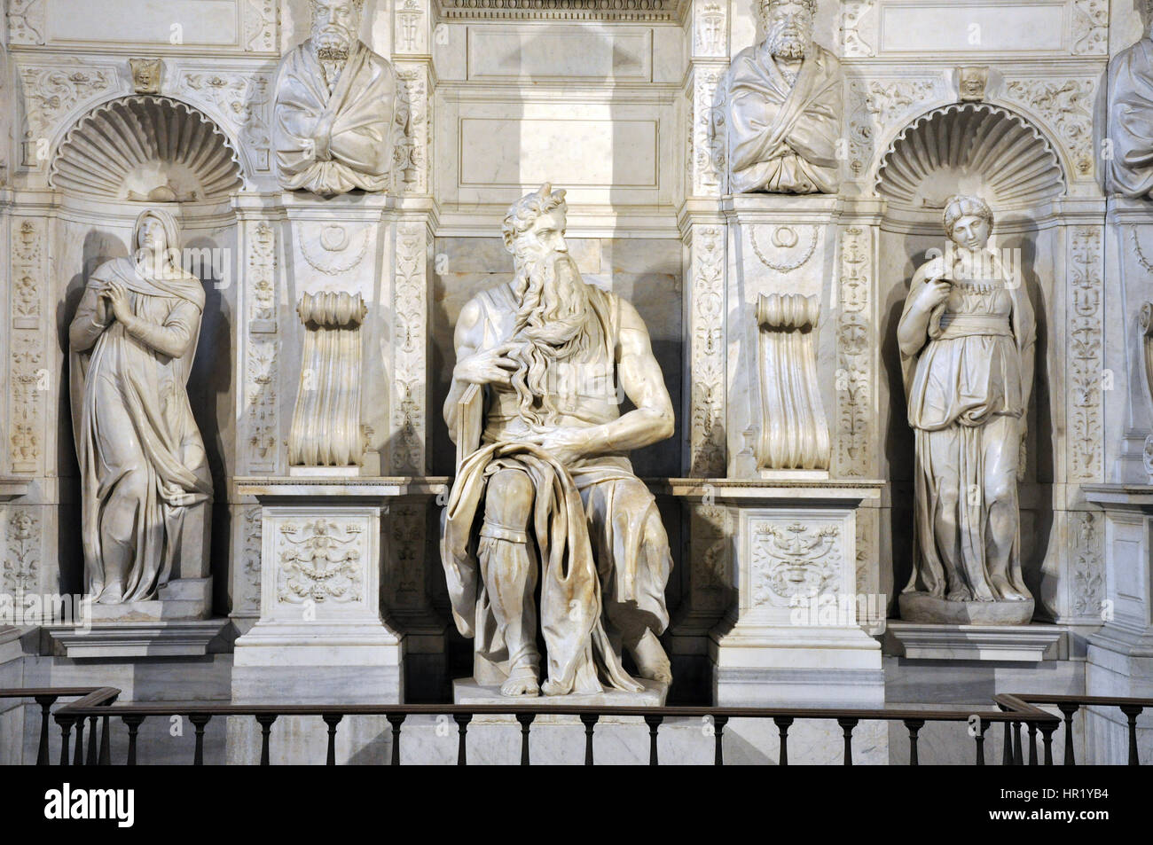 ROME, ITALY - MARCH 16, 2016: The statue of Moses sculpted by ...