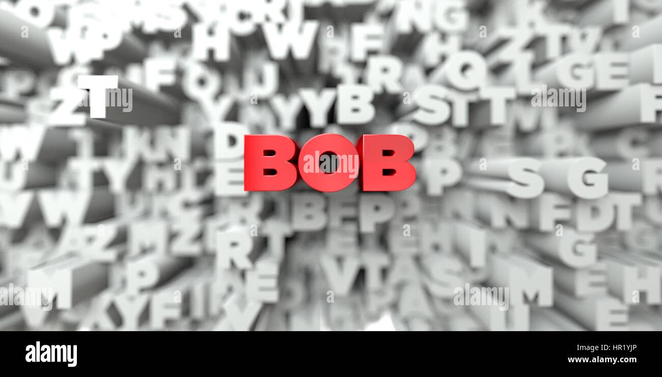 BOB - Red text on typography background - 3D rendered royalty free ...