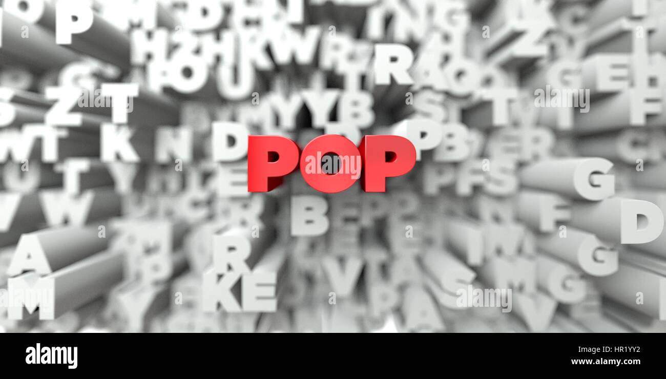 POP - Red text on typography background - 3D rendered royalty free ...