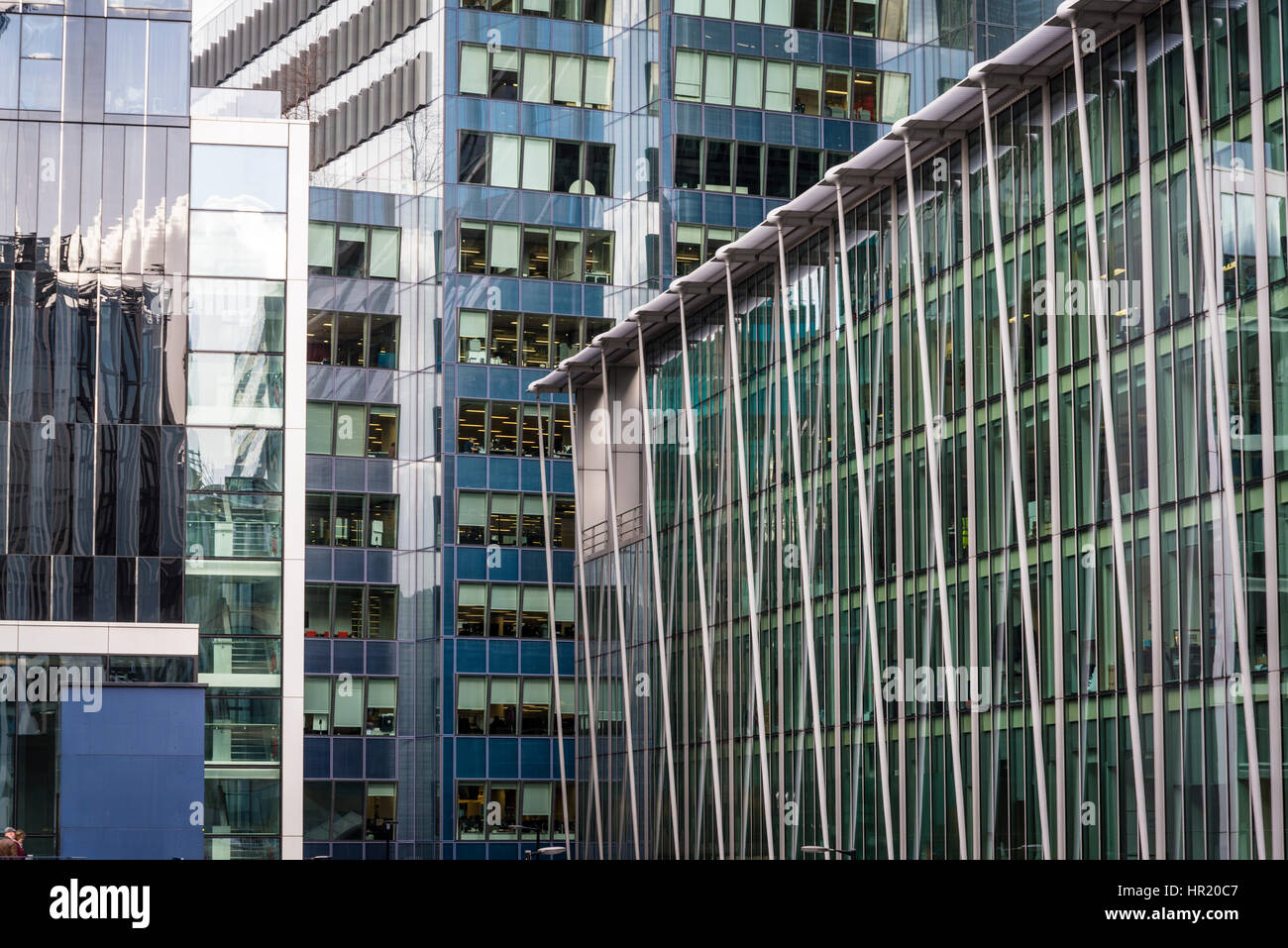 Corporate business buildings in the Square Mile, City of London ...