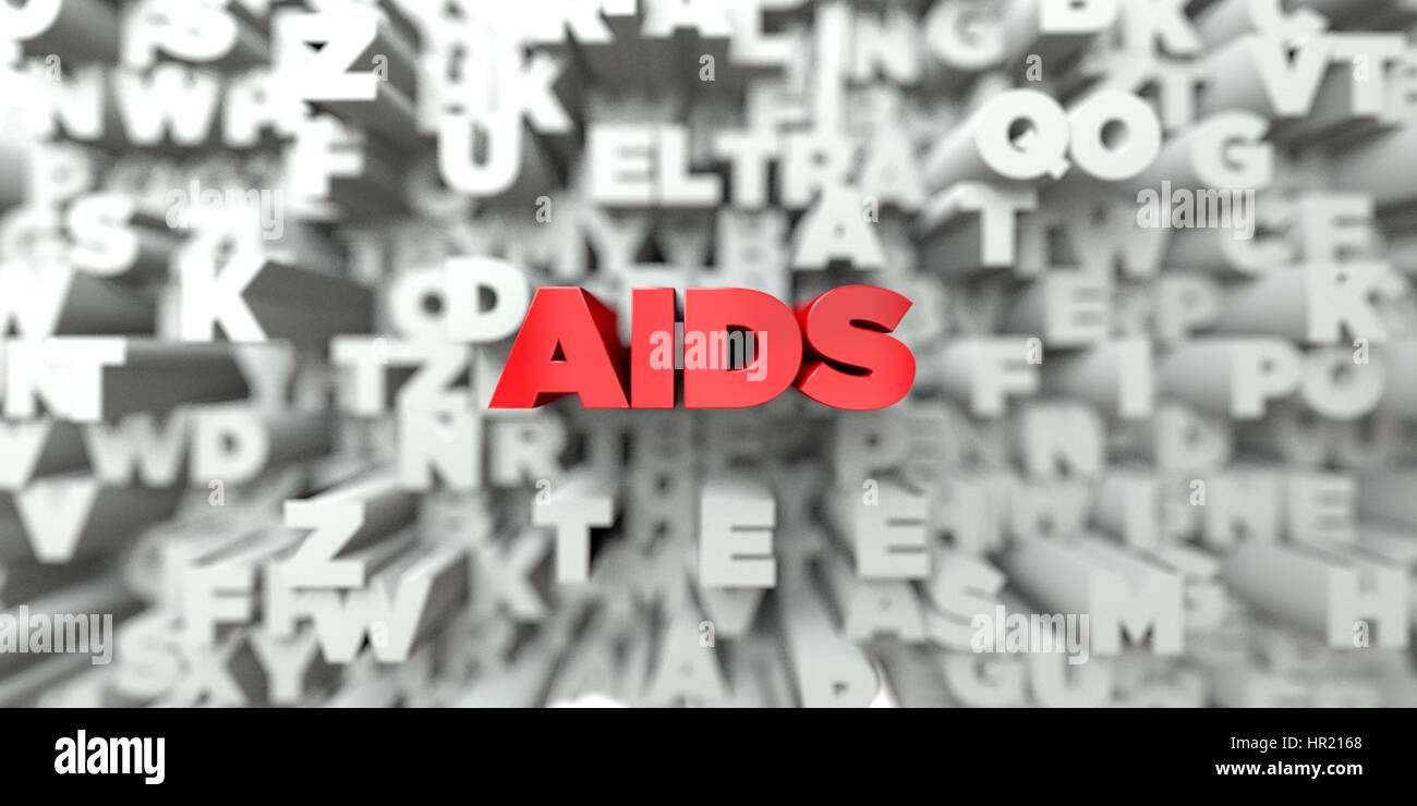 AIDS - Red text on typography background - 3D rendered royalty free ...
