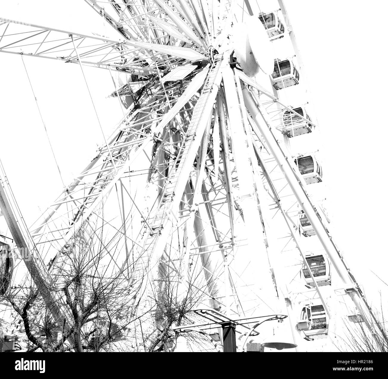 Colorful ferris wheel in the sky Black and White Stock Photos & Images ...