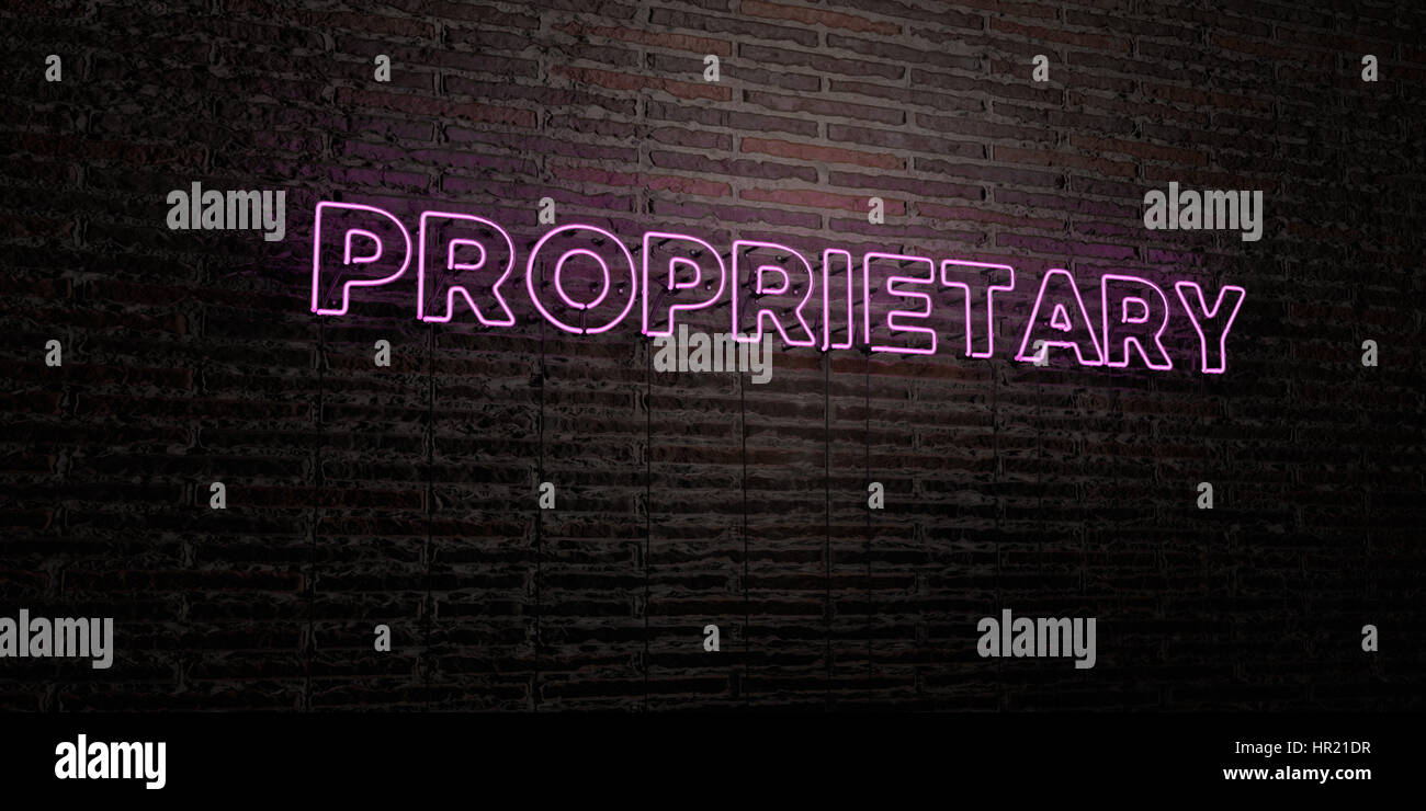 PROPRIETARY -Realistic Neon Sign on Brick Wall background - 3D rendered ...