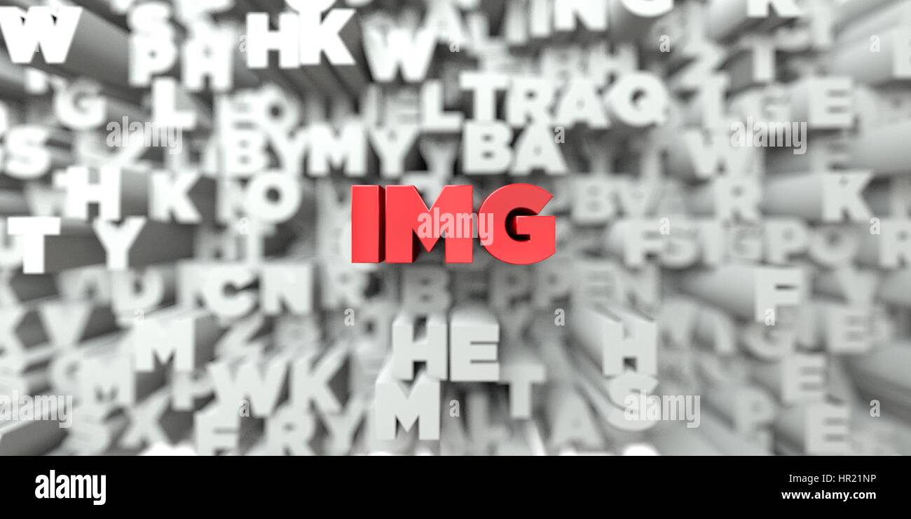 IMG - Red text on typography background - 3D rendered royalty free stock image. This image can ...