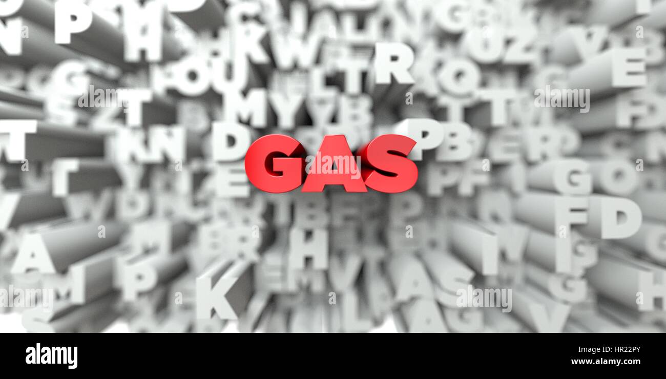 GAS - Red text on typography background - 3D rendered royalty free ...