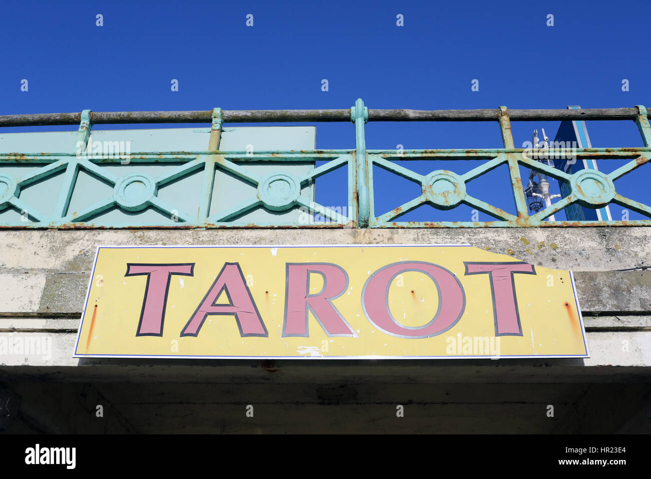 Tarot reader sign Brighton beach Stock Photo - Alamy