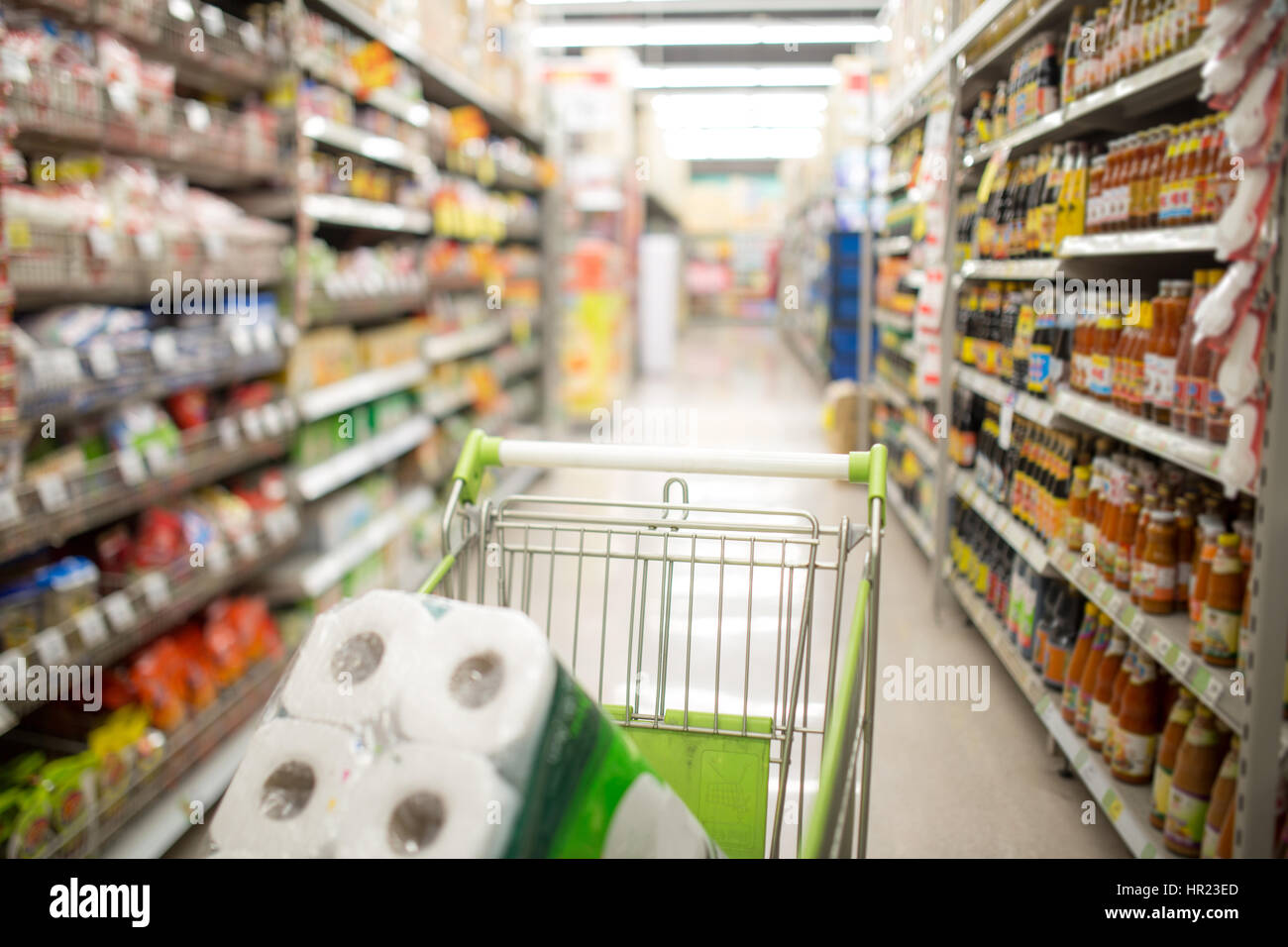 shopping cart in supermarket Stock Photo - Alamy